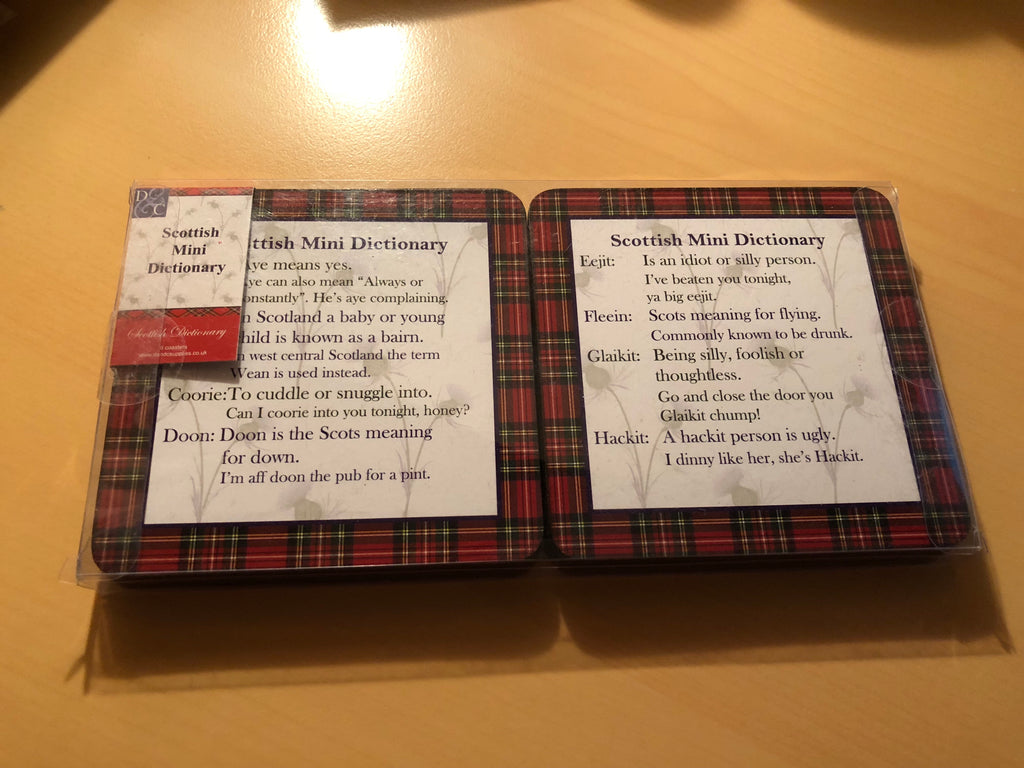 Scottish Dictionary Coaster Set of 6 – Couthie Gifts from Scotland